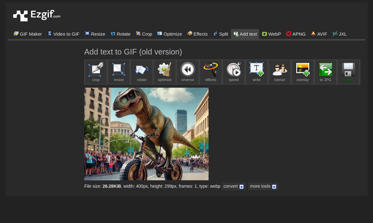 Add text to GIF (old version)