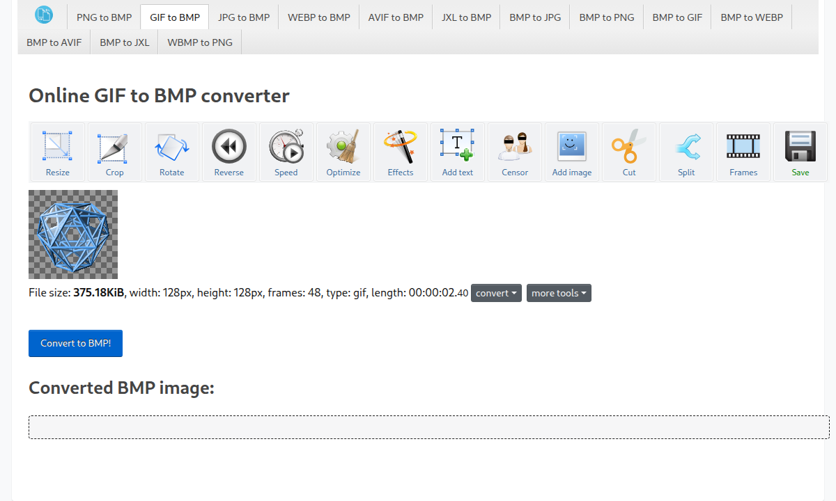 GIF to BMP Converter