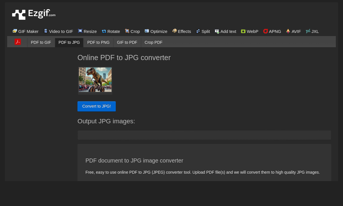 Online PDF to JPG converter