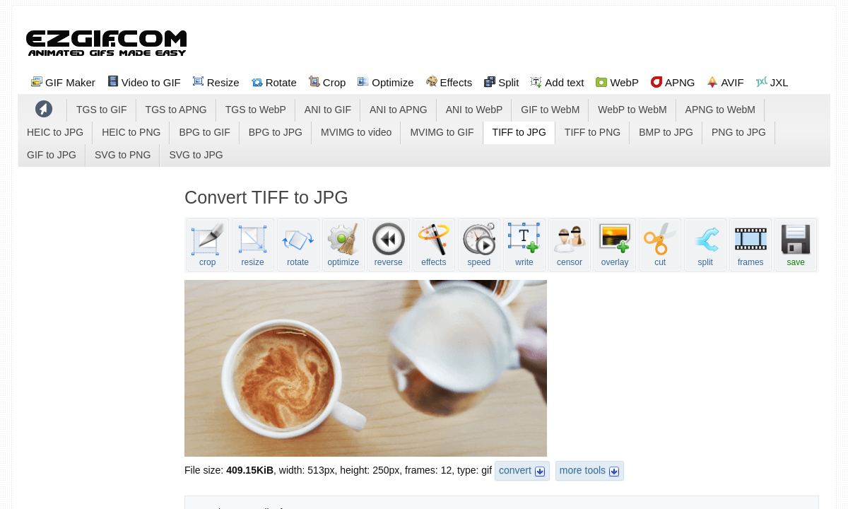 Online TIFF to JPG converter
