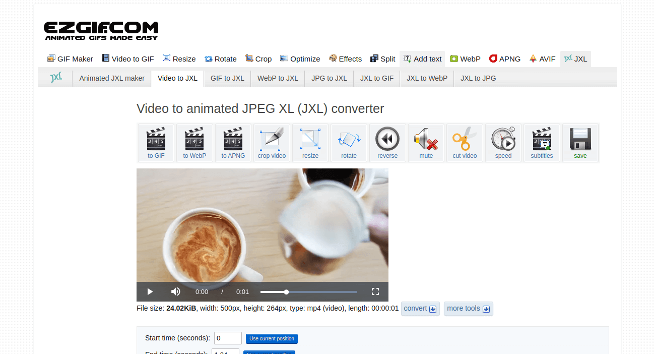 Video to JPEG XL (JXL) converter